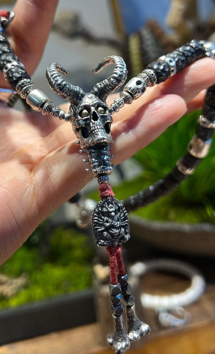 Horned Satan Skull Mala Chain Necklace – Holy Buyble