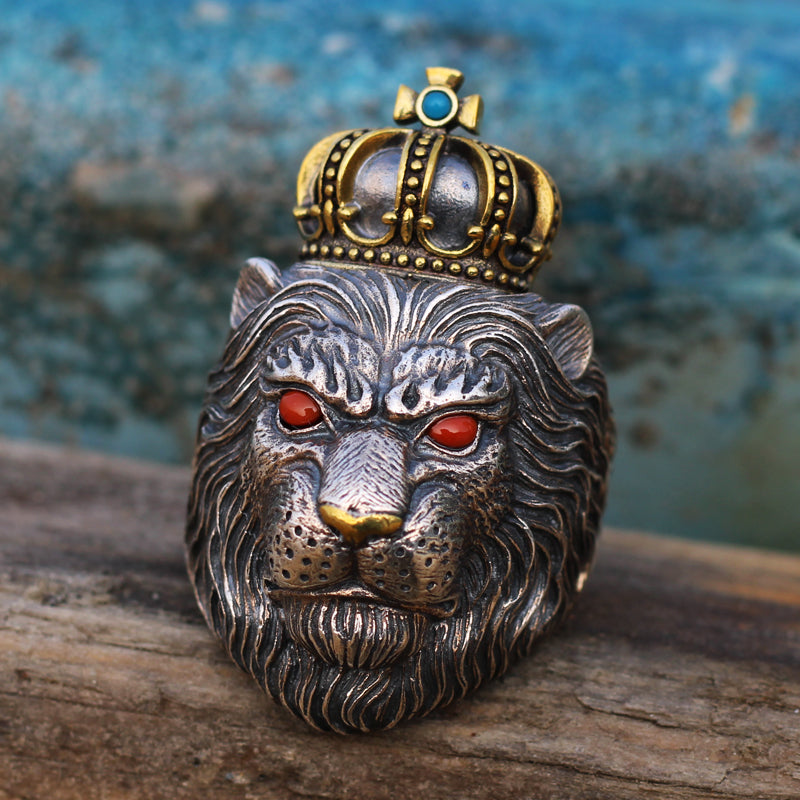 Crowned Lion King Ring – Holy Buyble