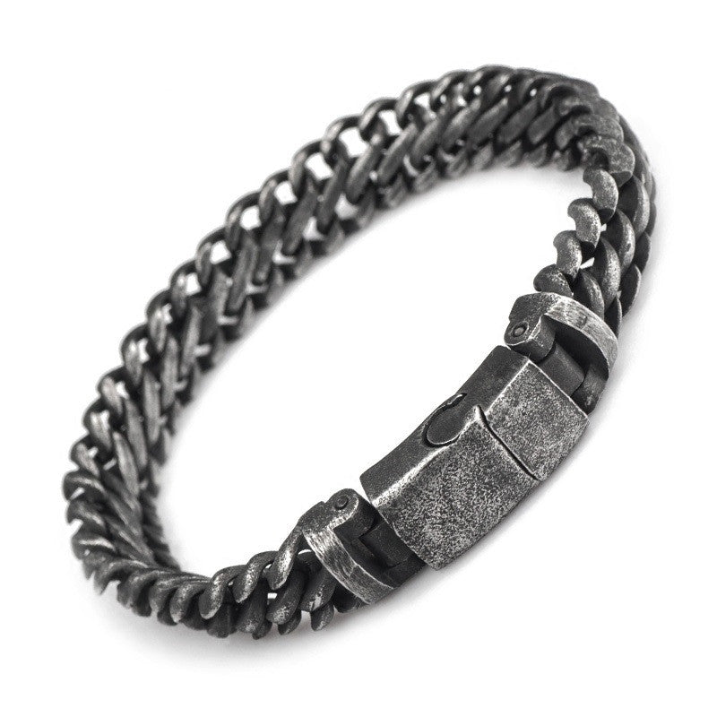 Monogram Rustic Dark Grey Chain Bracelet – Holy Buyble