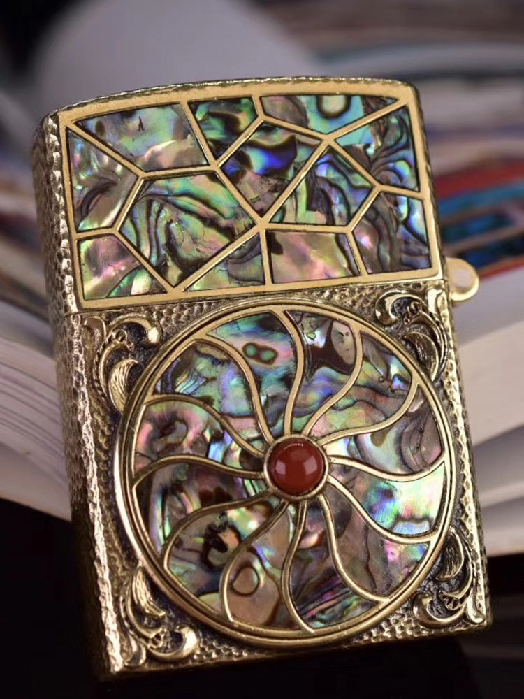 Iridescent Abalone Shell Floral Custom Lighter Case – Holy Buyble